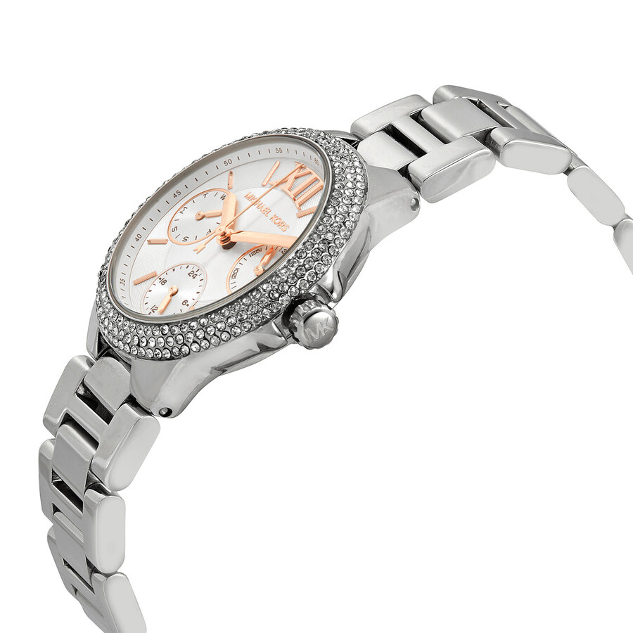 Michael Kors Camille Chronograph Quartz Crystal White Dial Ladies Watch ...