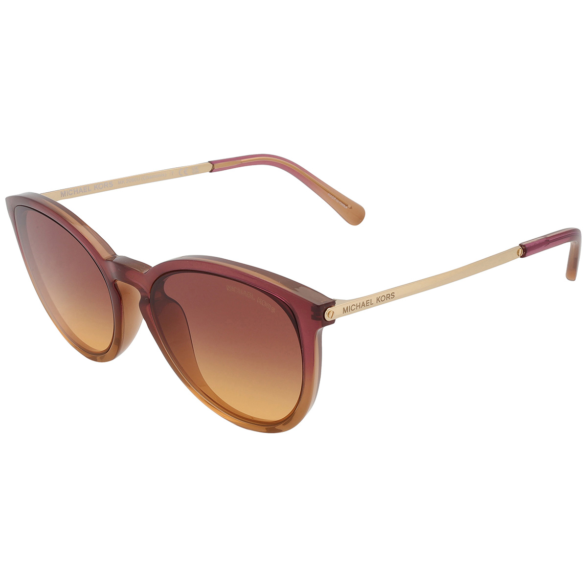 Michael Kors Chamonix Purple Amber Gradient Round Ladies Sunglasses ...