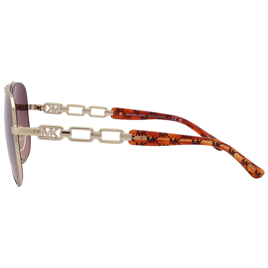 Michael Kors Chianti Brown Gray Gradient Mirrored Aviator Ladies ...