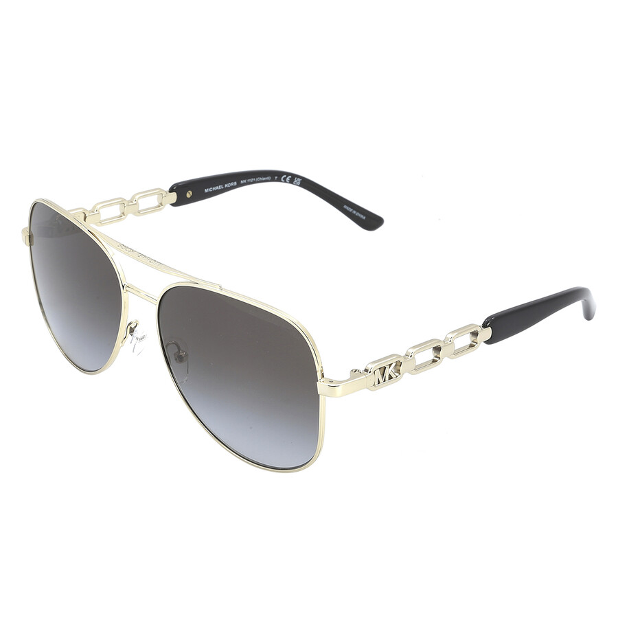 Michael Kors Chianti Dark Grey Gradient Pilot Ladies Sunglasses MK1121 ...