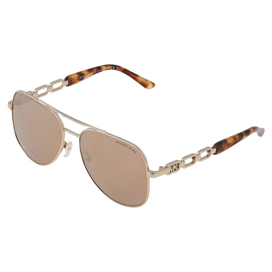 Michael Kors Chianti Gold Mirror Pilot Ladies Sunglasses MK1121 10147P ...