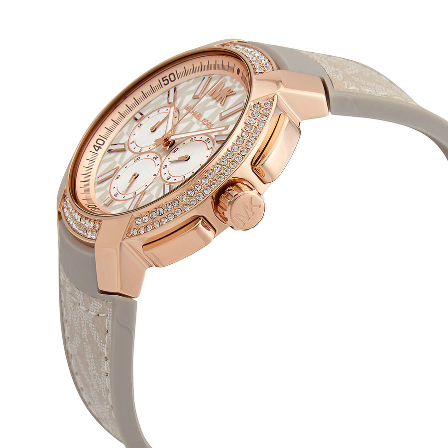 Michael Kors Chronograph Quartz Crystal White Dial Ladies Watch MK6949 ...