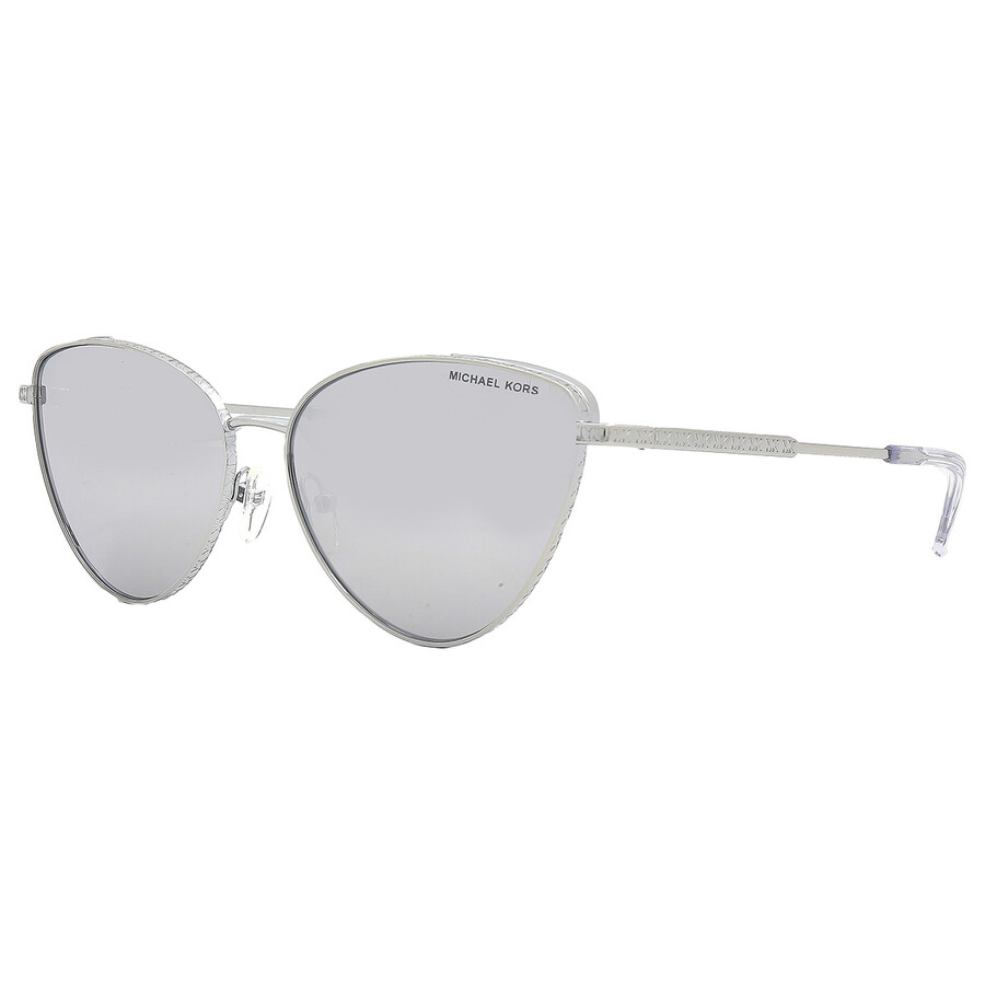 Michael Kors Cortez Silver Mirrored Cat Eye Ladies Sunglasses MK1140 ...