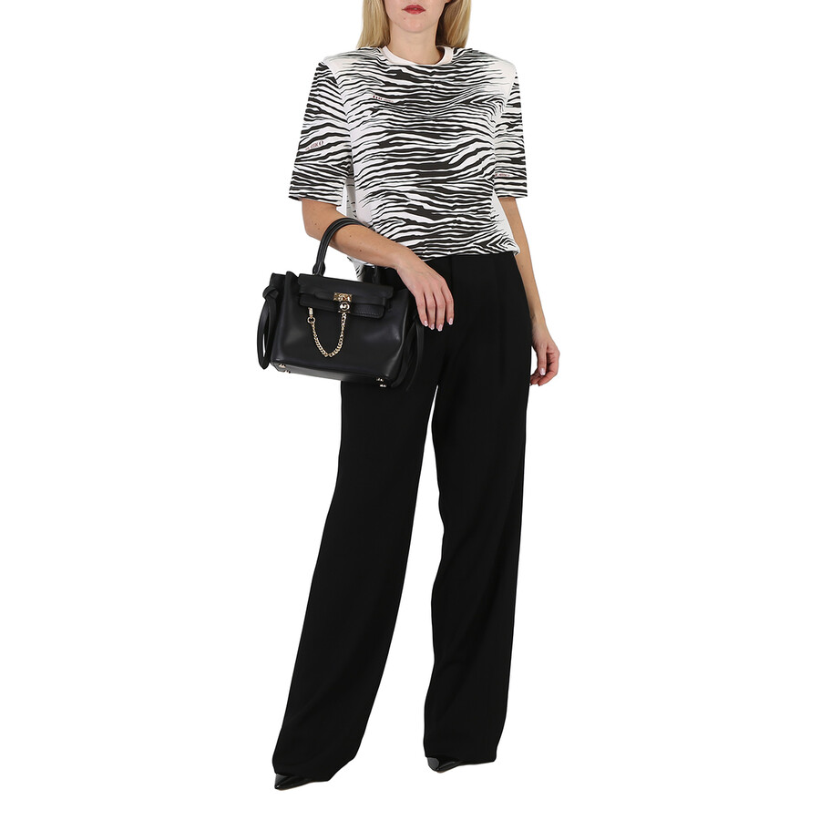 Michael Kors Ladies Black Hamilton Legacy Small Leather Belted Satchel ...