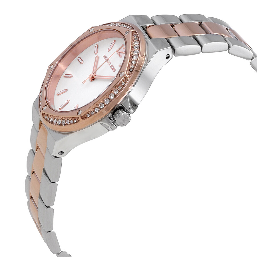 Michael Kors Lennox Quartz Crystal White Dial Two-tone Ladies Watch ...