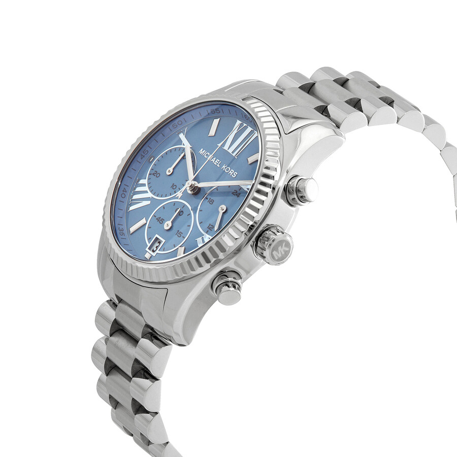 Michael Kors Lexington Chronograph Quartz Crystal Blue Dial Ladies ...