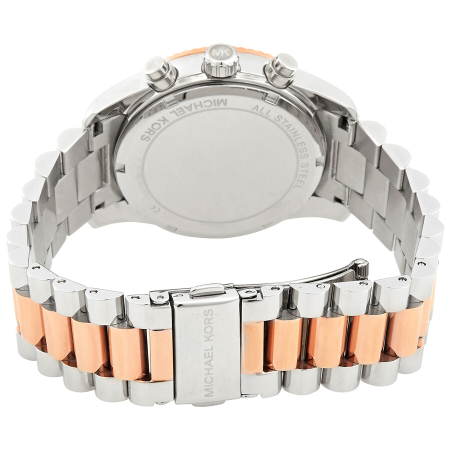 Michael Kors Lexington Chronograph Quartz Rose Gold Dial Ladies Watch ...