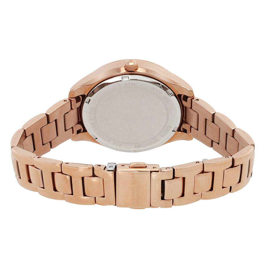 Michael Kors Liliane Quartz Crystal Rose Gold Dial Ladies Watch MK4651 ...