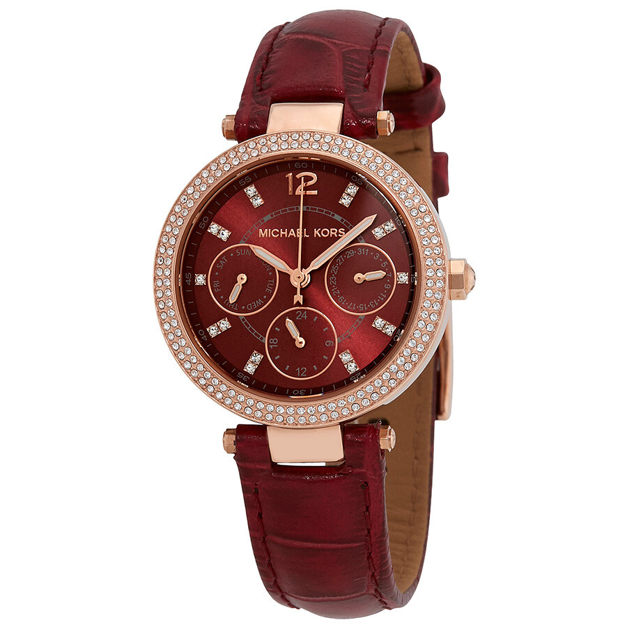 Michael Kors Mini Parker Red Dial Laies Watch MK6451 796483294875 ...