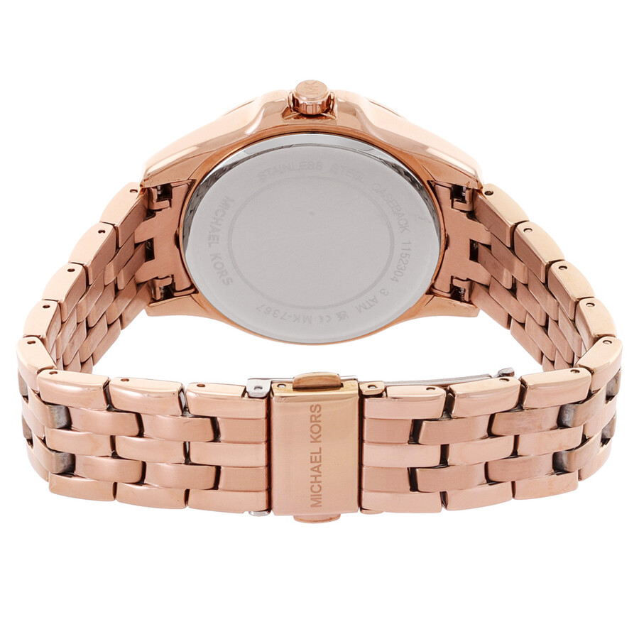 Michael Kors Mini Pilot Pave Quartz Gold Dial Ladies Watch MK7367 ...