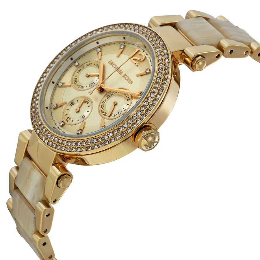 Michael Kors Parker Multi-Function Gold Dial Watch MK5956 796483103658 ...