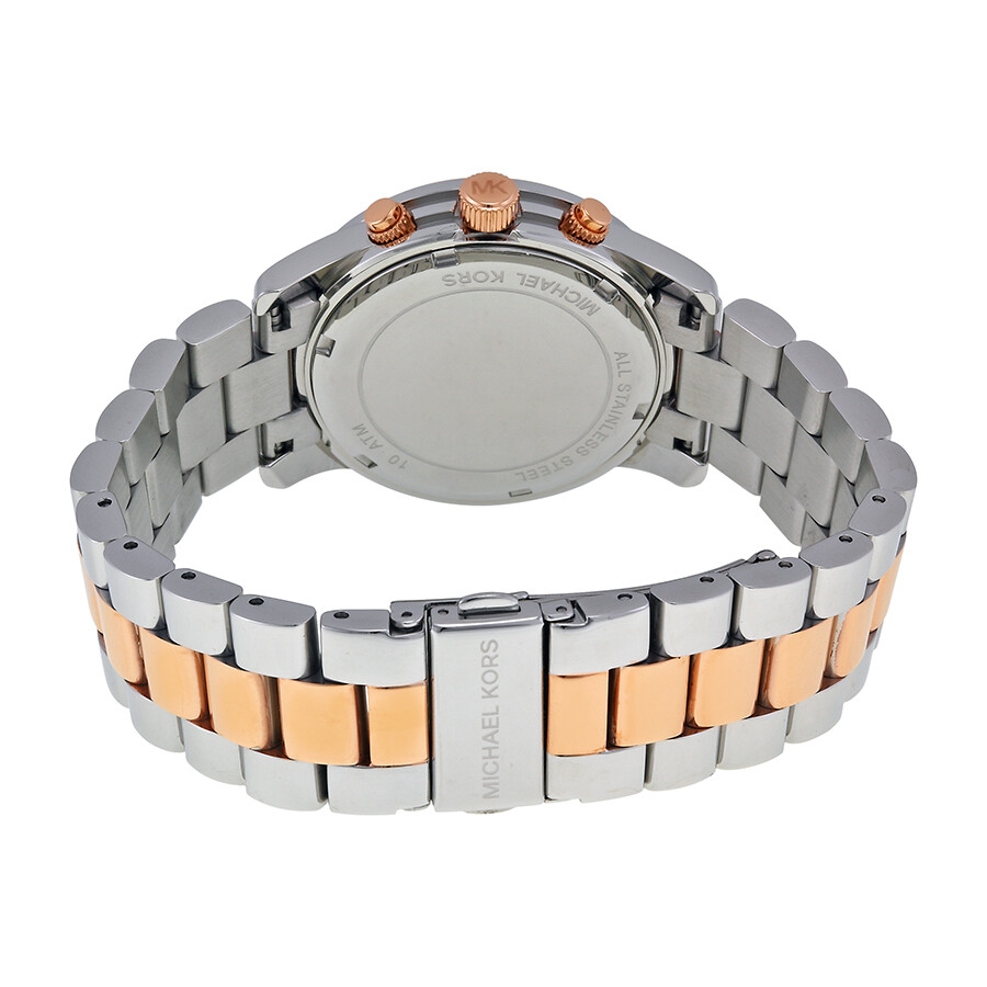 Michael Kors Runway Chronograph Blue Dial Two-tone Ladies Watch MK6166 ...