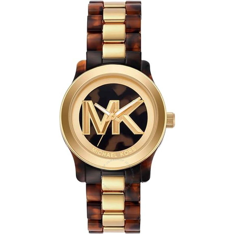Michael Kors Runway Quartz Brown Dial Tortoiseshell Ladies Watch MK7354 ...