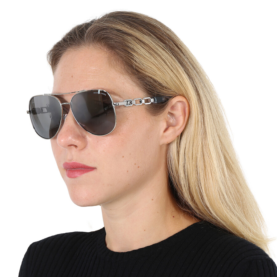 Michael Kors Silver Gray Gradient Square Ladies Sunglasses ...