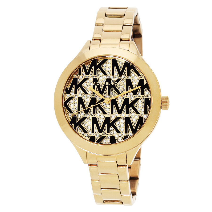 Michael Kors Slim Runaway Quartz Gold Dial Ladies Watch MK4659 ...