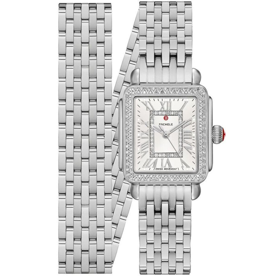 Michele Deco Madison Quartz Diamond Silver Dial Ladies Watch ...