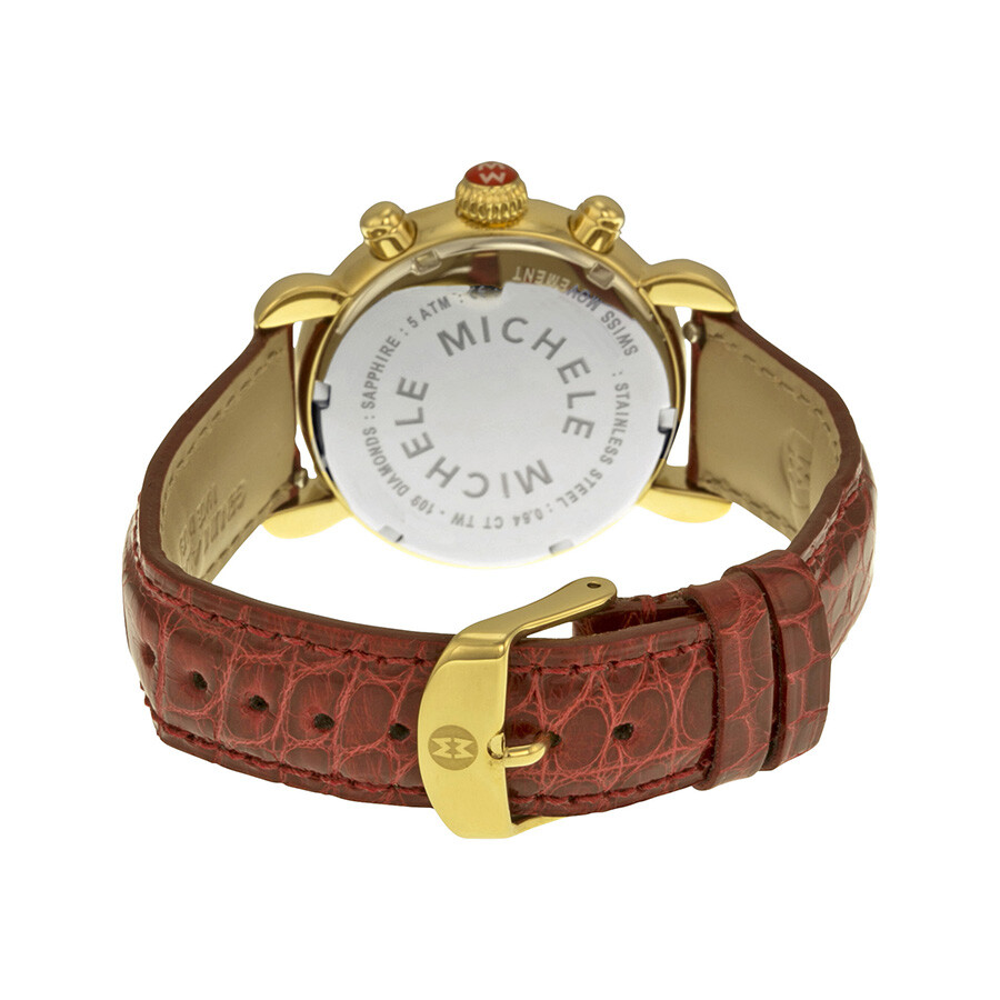 Michele Signature CSX Mother of Pearl Dial Leather Ladies Watch ...