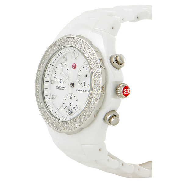 Michele Tahitian Ceramic White Diamond 36mm Ladies Watch MWW12B000001 ...