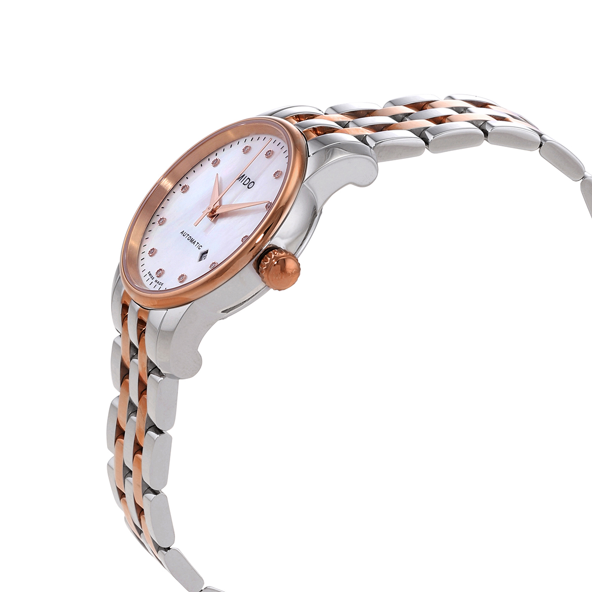 Mido Baroncelli II Mother Of Pearl Dial Two-tone Stainless Automatic ...