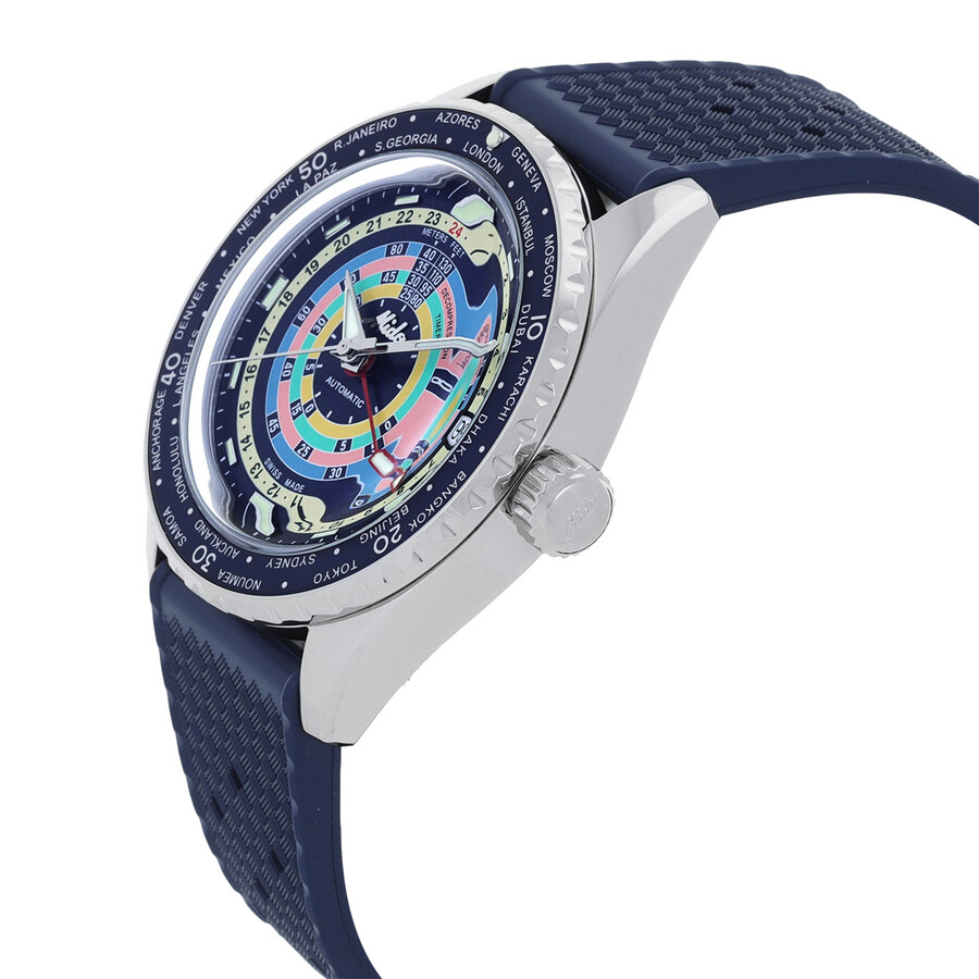 Mido Ocean Star Decompression Worldtimer Automatic Blue Dial Men's ...
