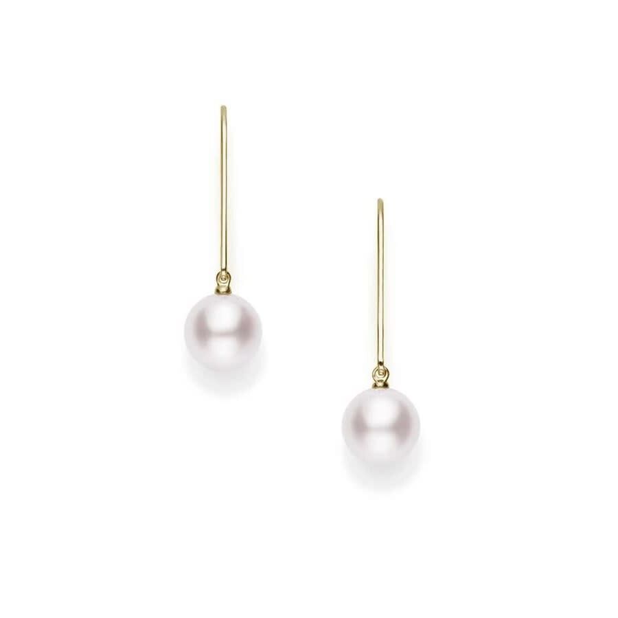 Mikimoto Akoya Pearl Drop Earrings with 18K Yellow Gold 7mm - PEA1005K - Jewelry, Ladies Jewelry ...