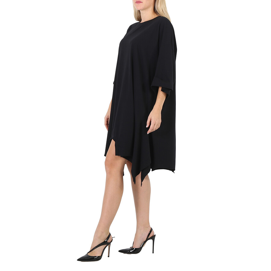 Mm6 Maison Margiela MM6 Ladies Black Drop Shoulder Asymmetric Dress ...