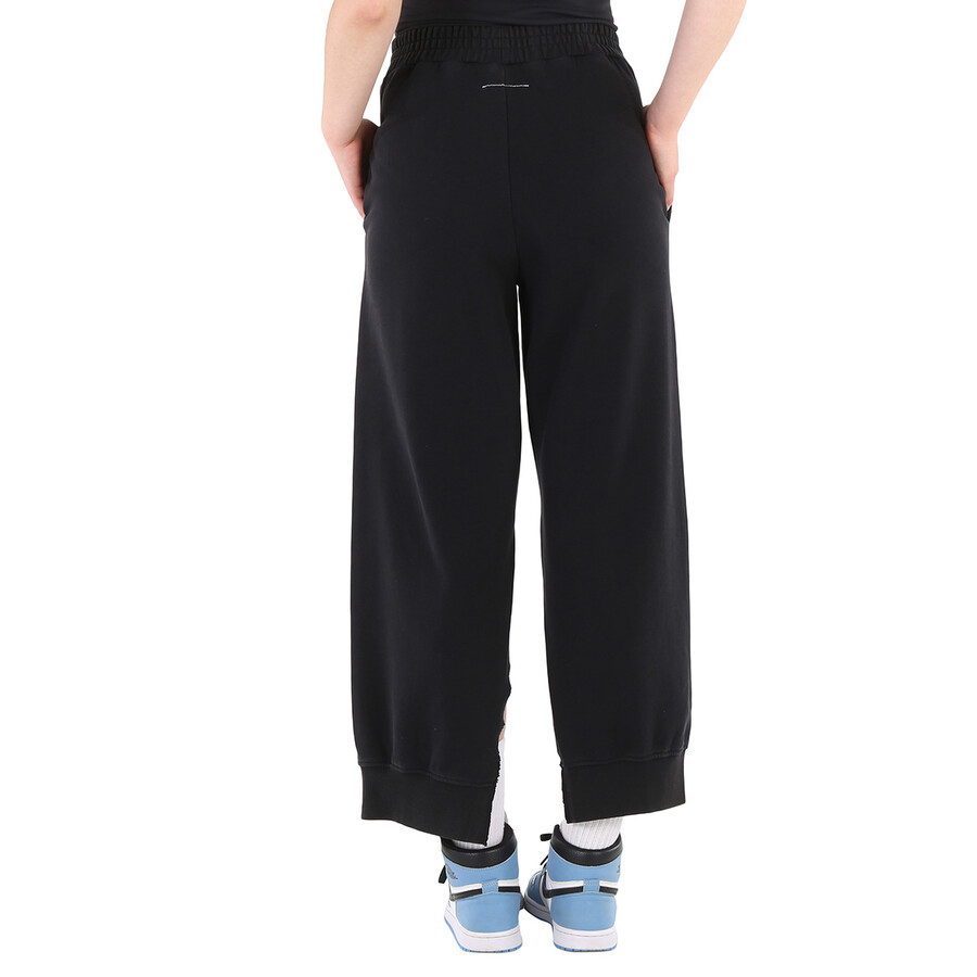 Mm6 Maison Margiela MM6 Ladies Black Sporty Split Logo Embroidered ...