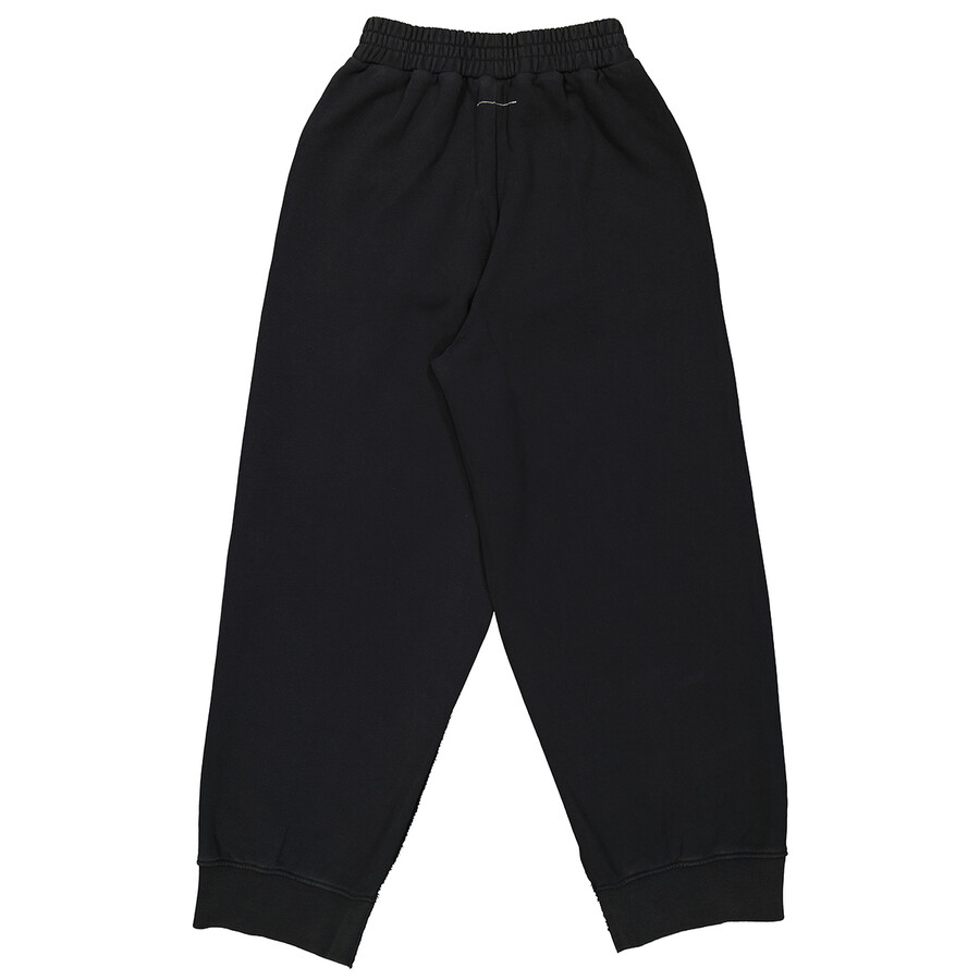 Mm6 Maison Margiela MM6 Ladies Black Sporty Split Logo Embroidered ...