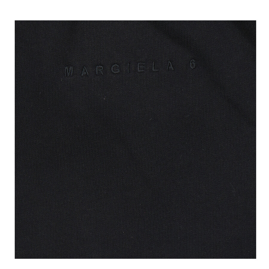 Mm6 Maison Margiela MM6 Ladies Black Sporty Split Logo Embroidered ...