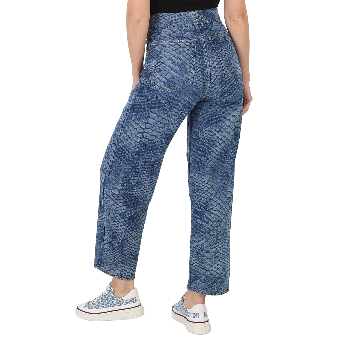 Mm6 Maison Margiela MM6 Ladies Blue Wash With Snake Print Python Print ...
