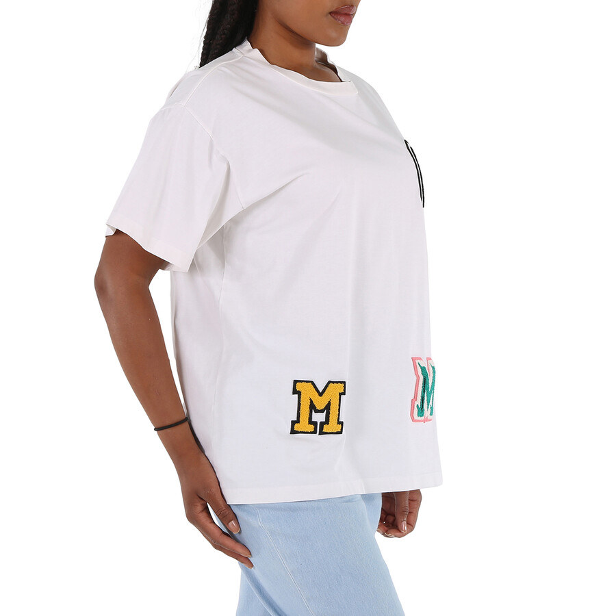 Mm6 Maison Margiela MM6 Ladies White Oversized Patches Tee, Size X ...