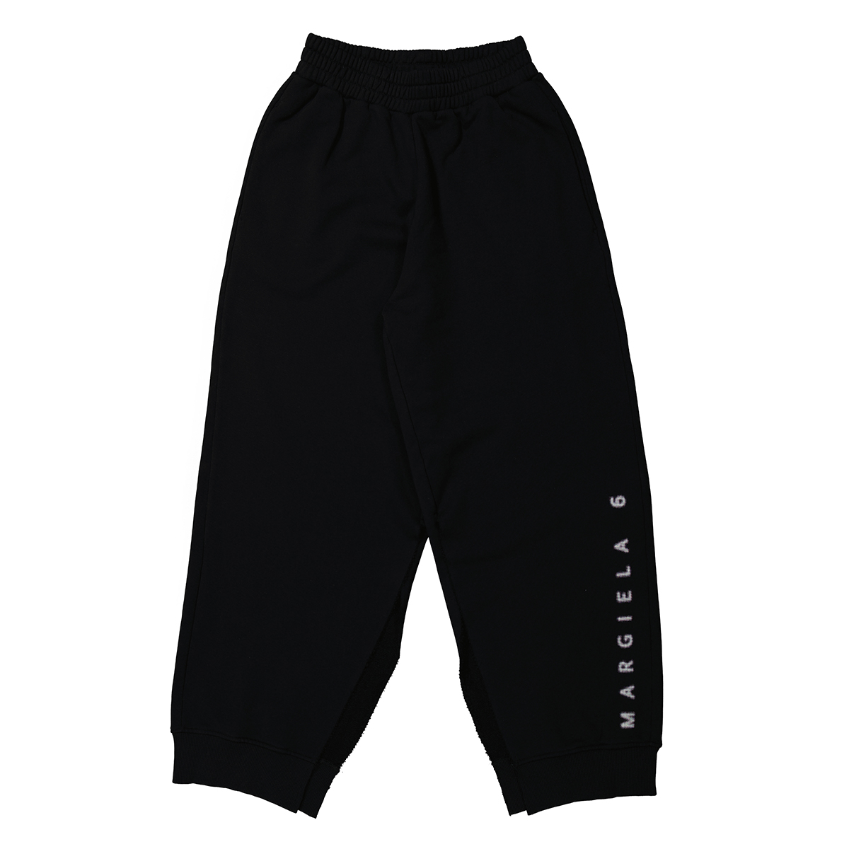 Mm6 Maison Margiela Ladies Black Logo-Print Cotton Track Pants, Size ...