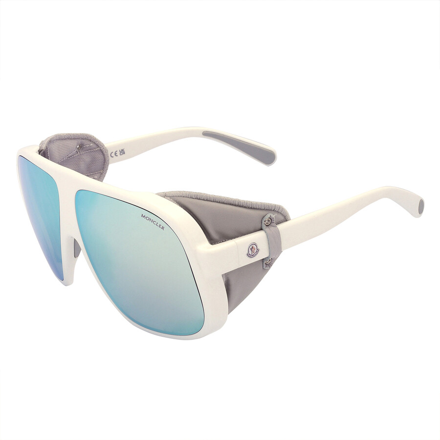 Moncler Diffractor Smoke Silver Flash Oversized Unisex Sunglasses ...