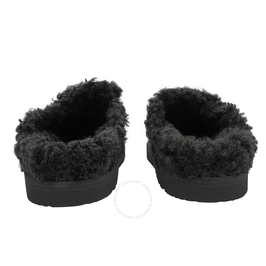 Moncler Ladies Black Mon Shearling Mules, Brand Size 37 ( US Size 7 ...