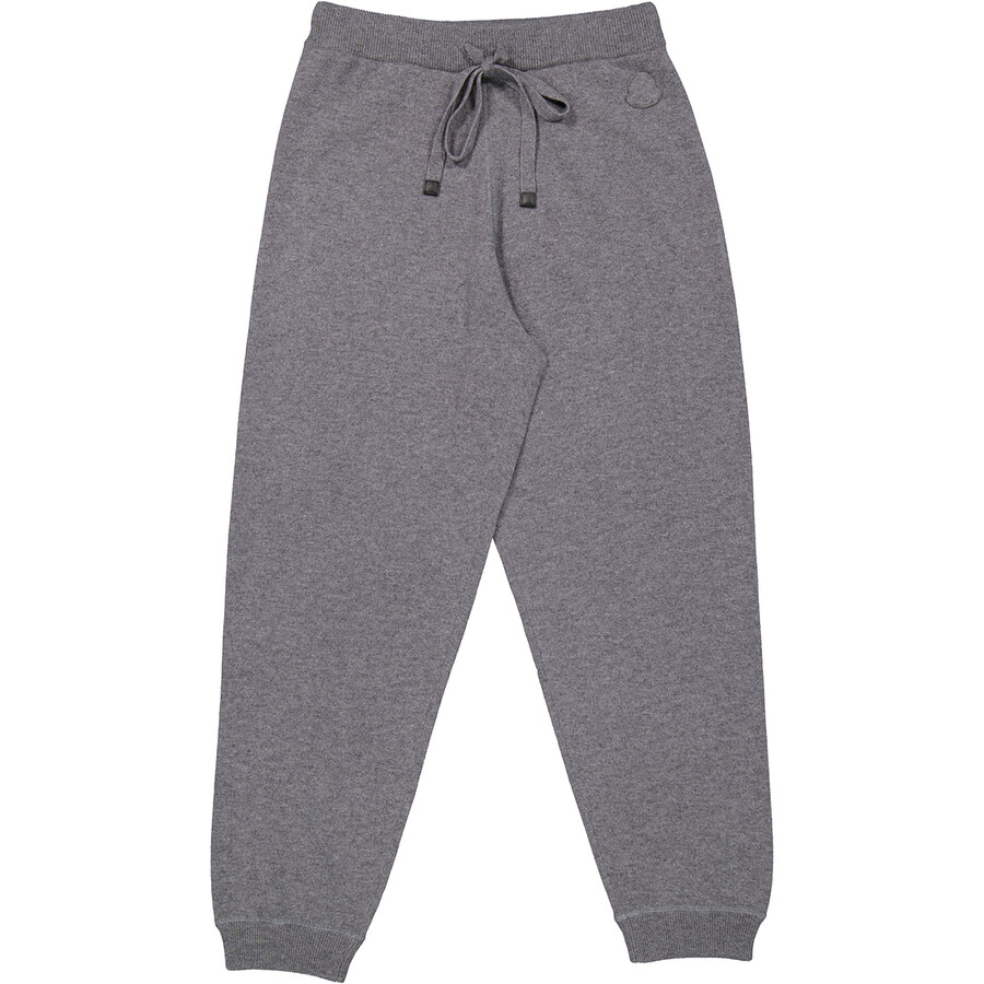 Moncler Ladies Medium Grey Wool And Cashmere Knitted Track Pants, Size ...