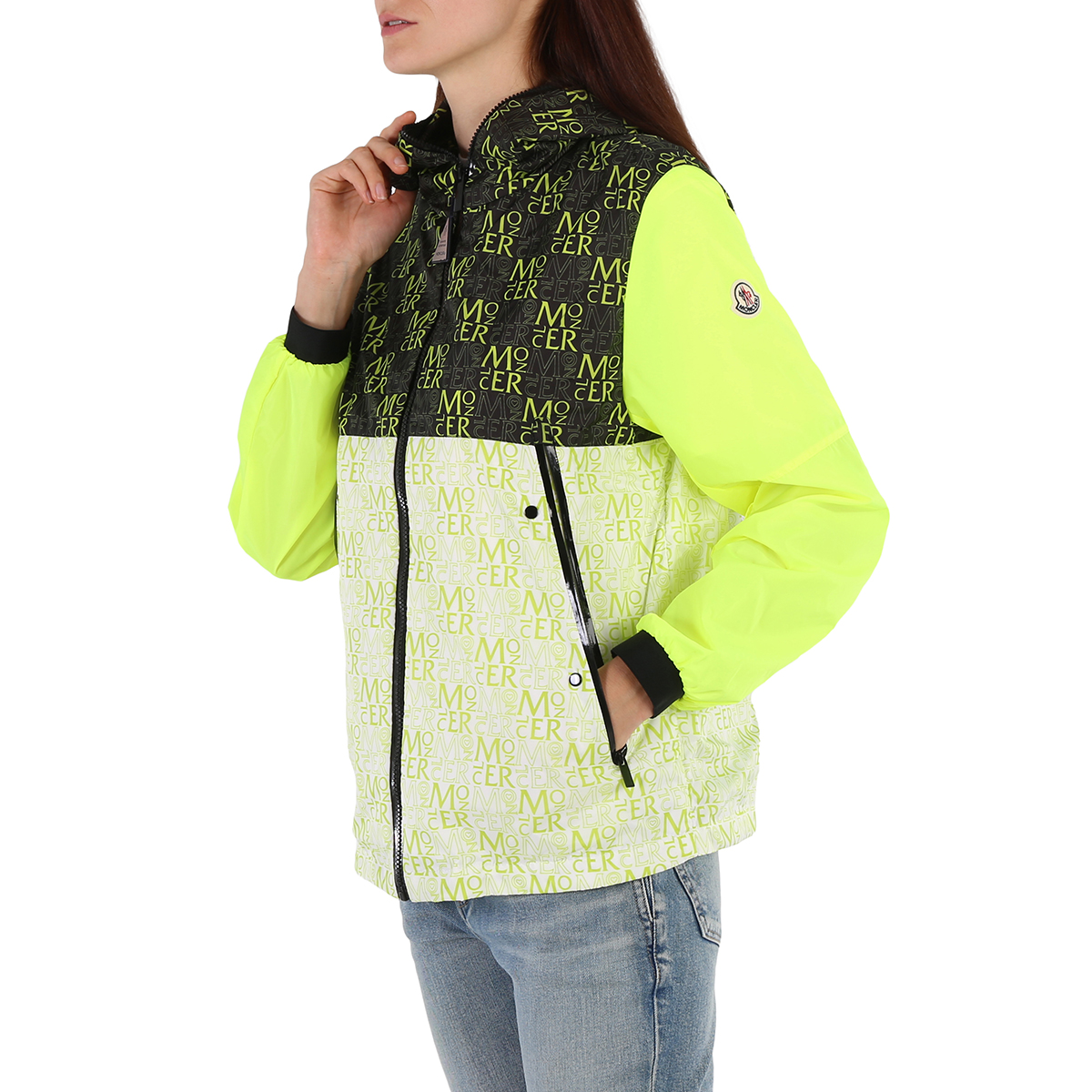 Moncler Ladies Open Yellow Taanlo Hooded Windbreak Jacket, Brand Size 0 ...