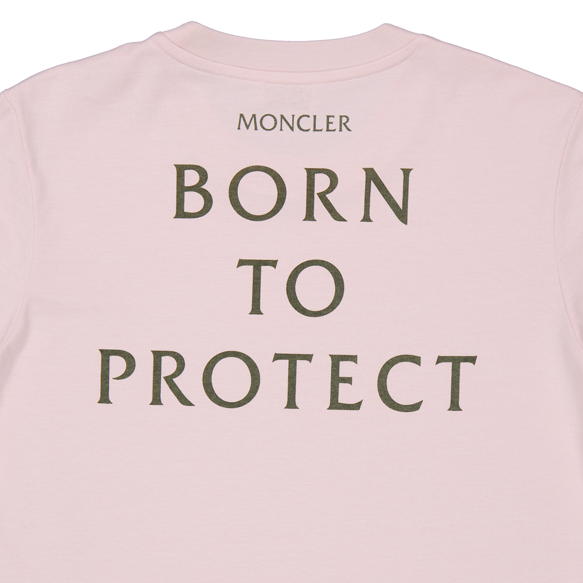 Moncler Ladies Pink Cotton Slogan Print Short-Sleeve T-Shirt, Size X ...