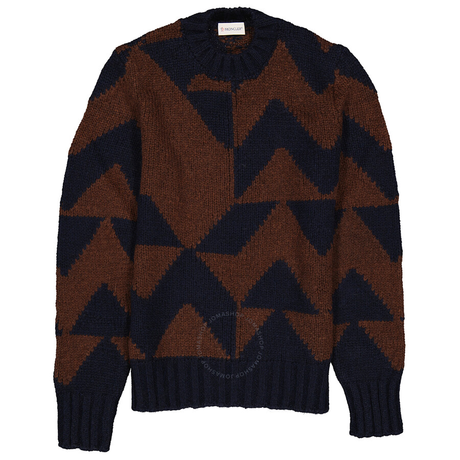 Moncler Men's Geometric Pattern Knitted Crewneck Sweater E20919045400 ...