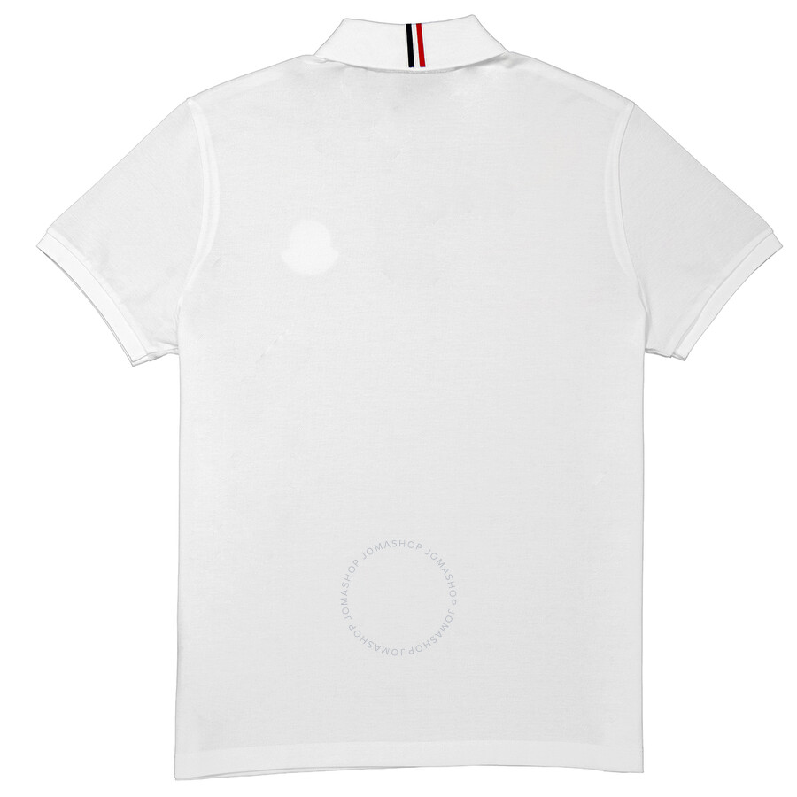 Moncler Men's White Logo Outline Embroidered Polo Shirt, Size X-Large ...