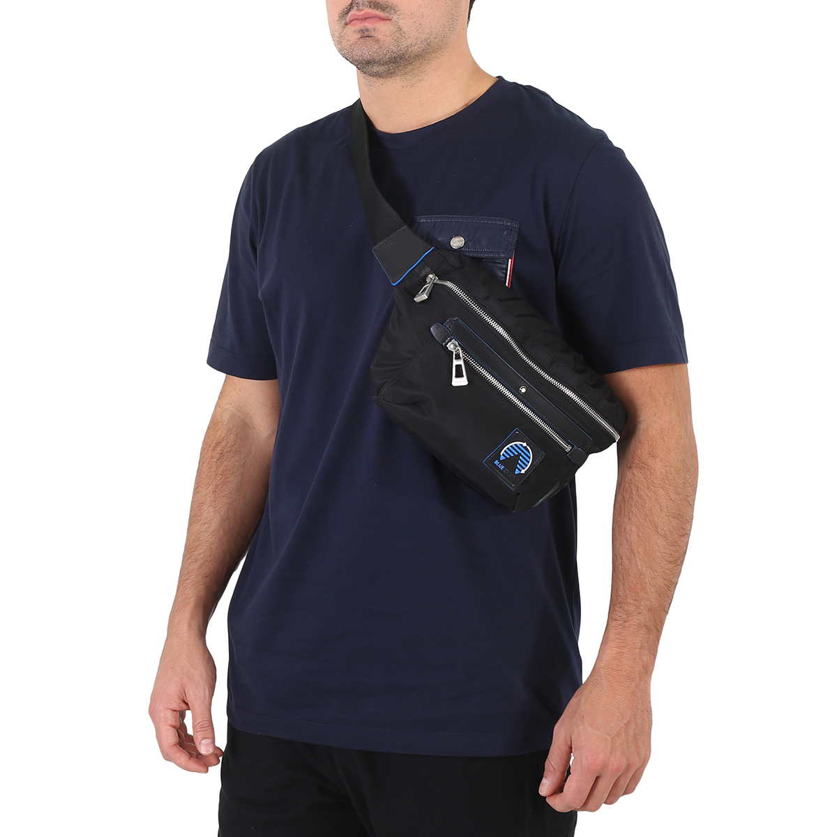 Montblanc Black Nylon Blue Spirit Belt Bag 129078 4062037068749 ...
