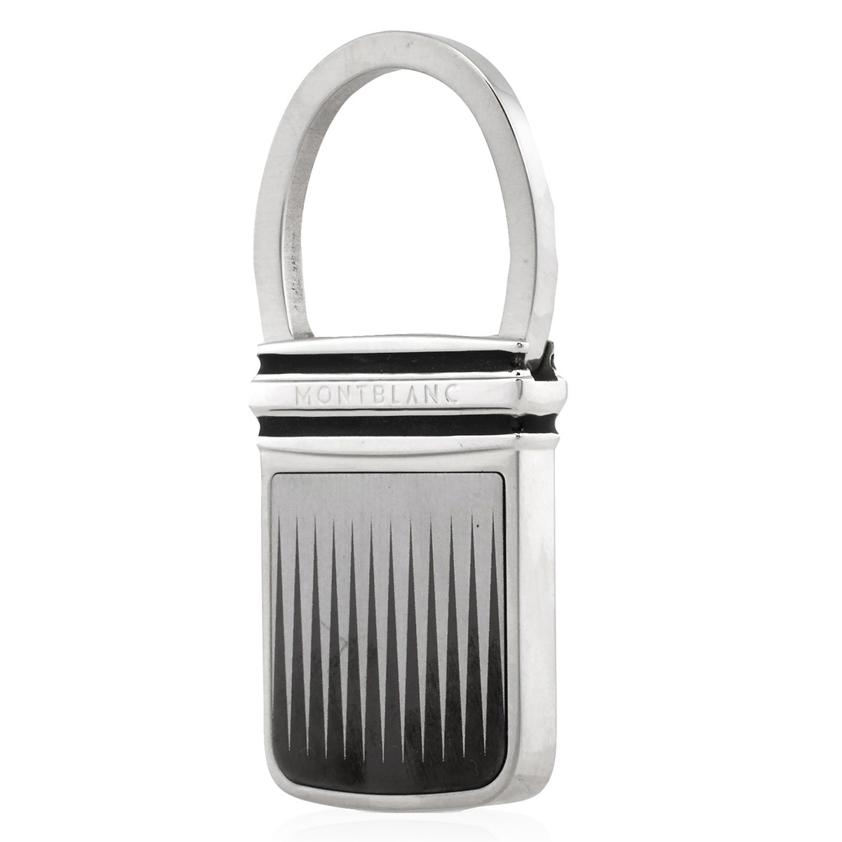 Montblanc Silver & Black Stainless Steel Key Chain 102987 4017941312501 ...