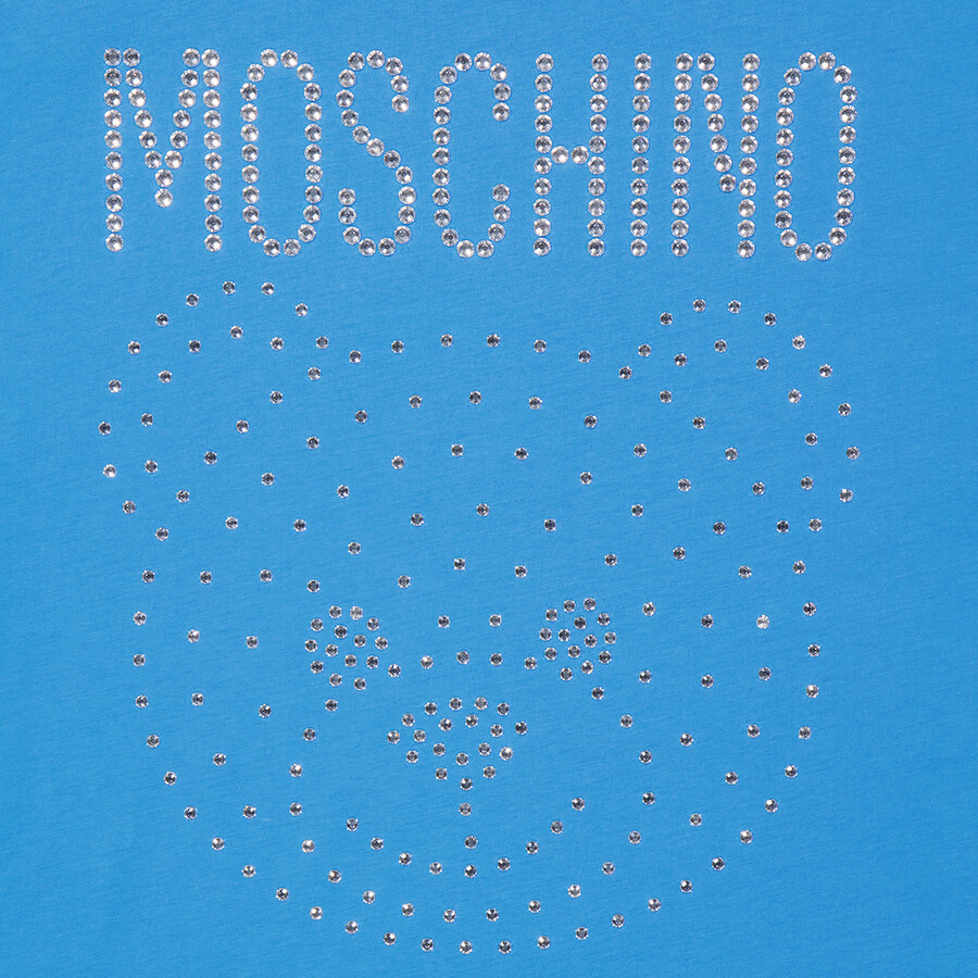 Moschino Blue Crystal Teddy Bear Oversize Cotton T-Shirt, Size XX-Small ...