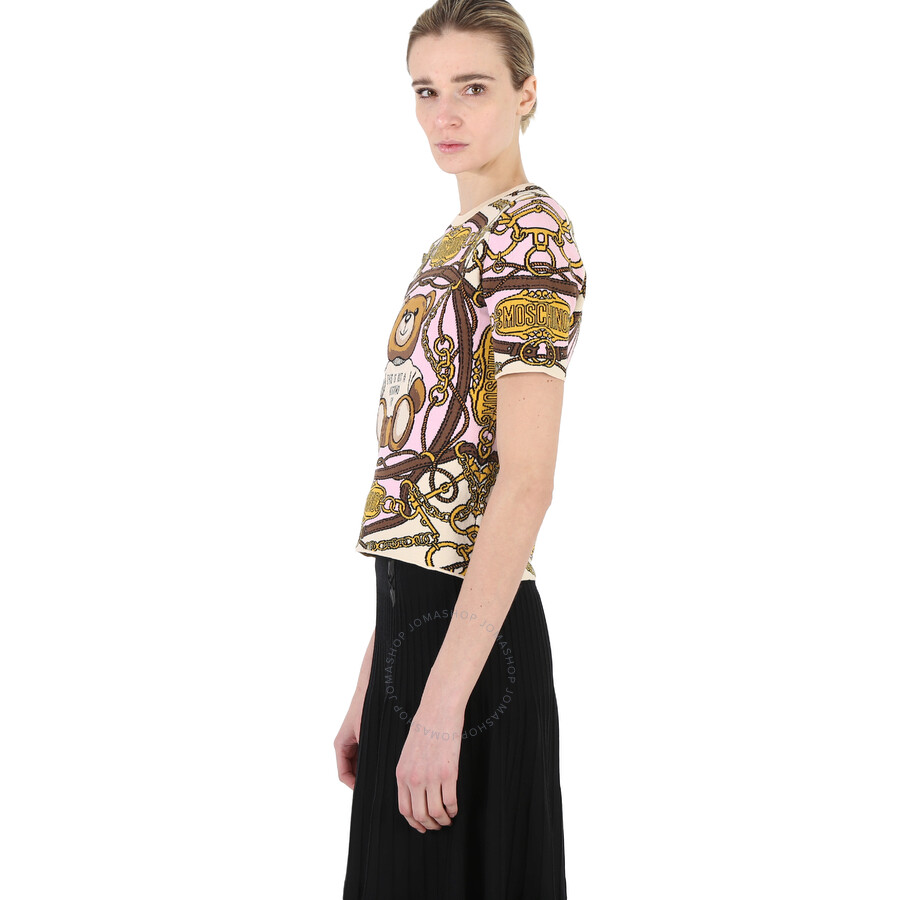 Moschino Ladies Military Teddy Scarf Knit Top, Brand Size 36 (US Size 2 ...