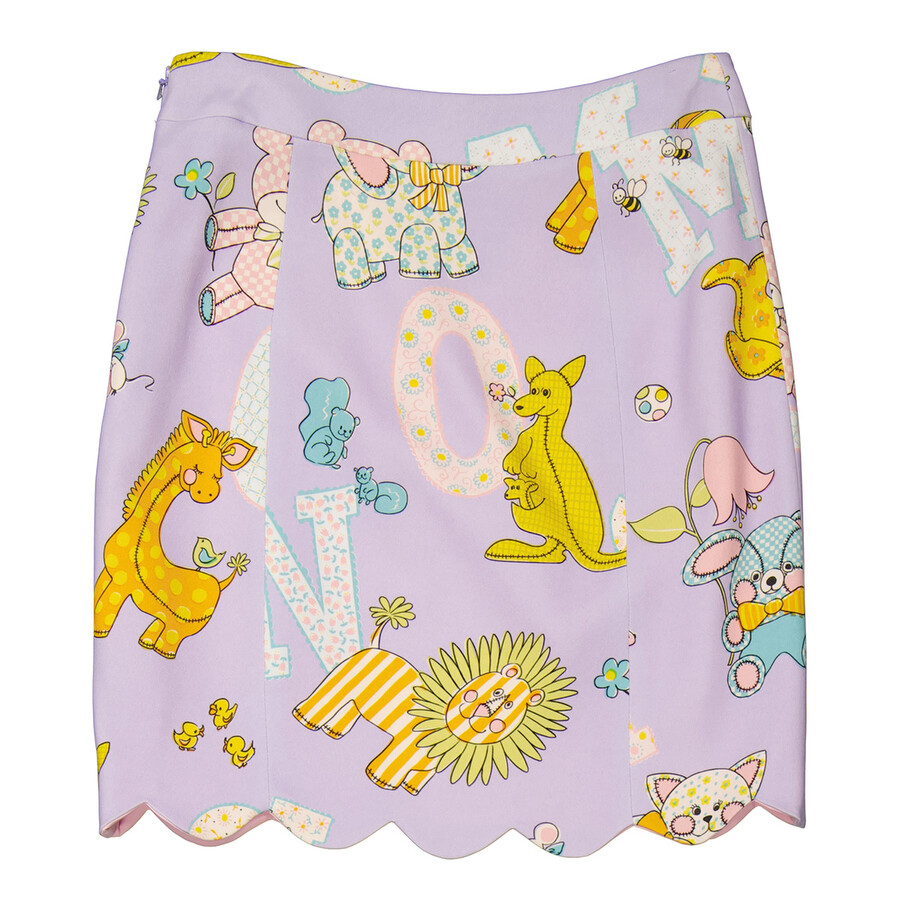 Moschino Ladies Purple Circus Print Cady Mini Skirt, Brand Size 38 (US ...