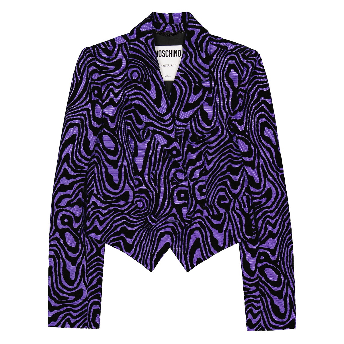 Moschino Ladies Purple Moire Effect Jacquard Blazer, Brand Size 38 (US ...