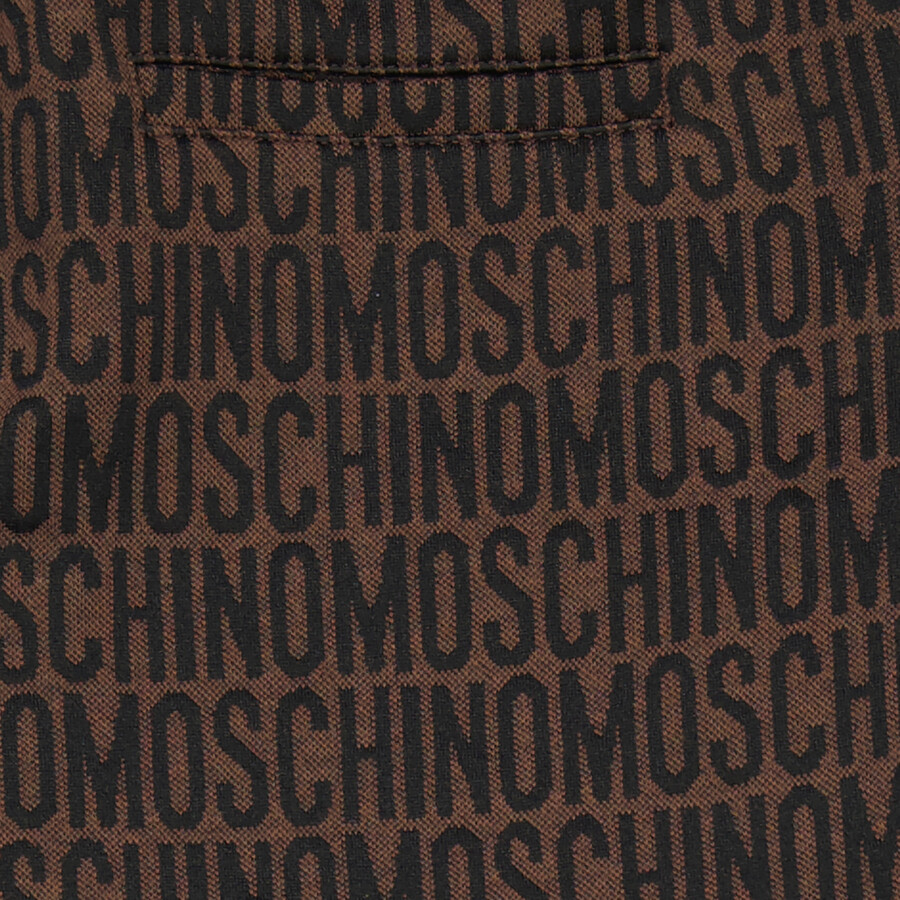 Moschino Men's Fantasy Print Brown All-Over Logo Jacquard Fleece ...