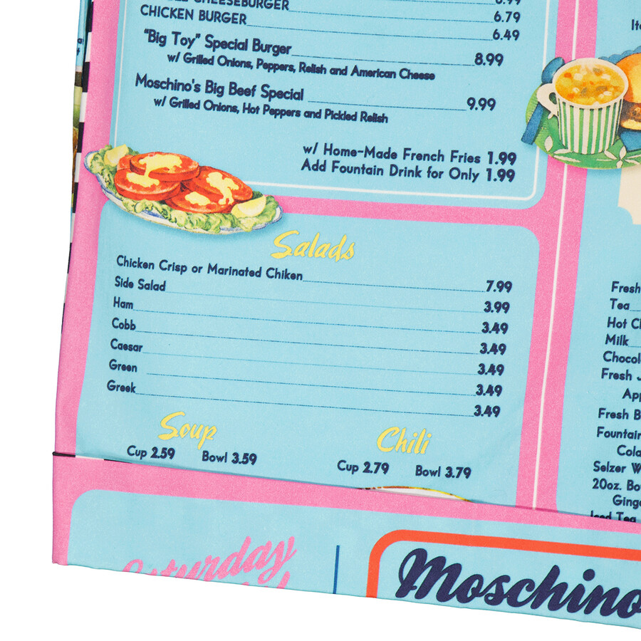 Moschino The Diner Menu Stretch Cotton Shorts, Brand Size 40 (US Size 6 ...