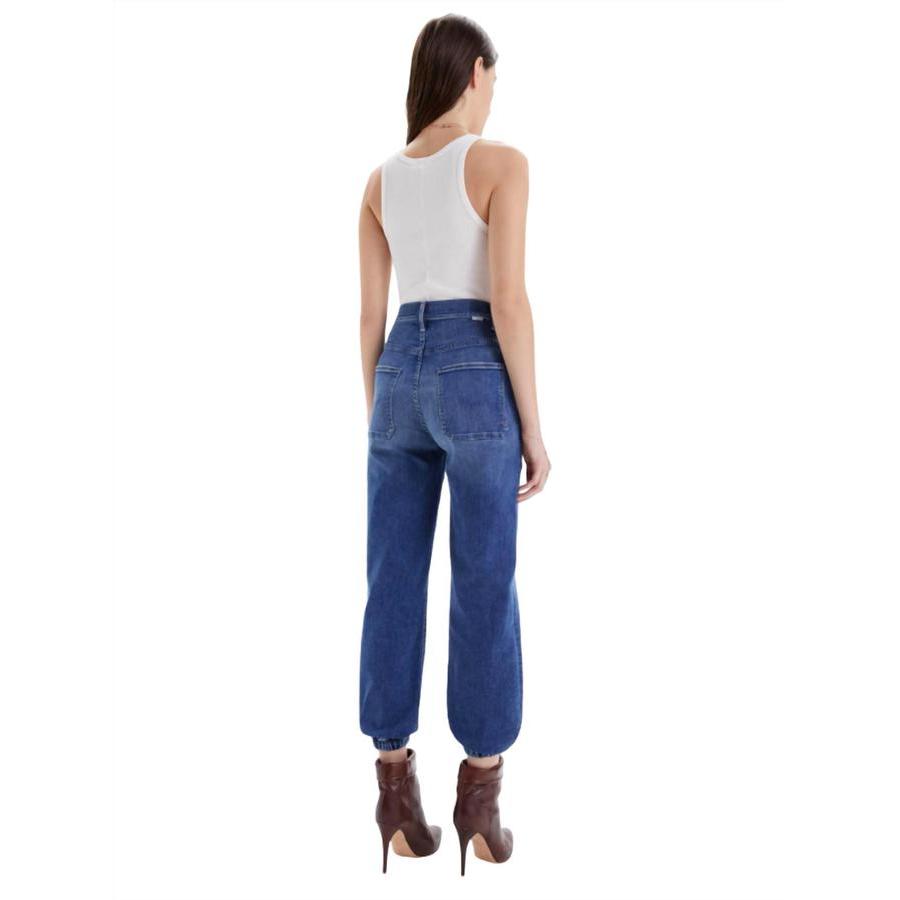 Mother Ladies Wrapper Patch Springy Ankle Jean Blue 74843-Blue ...