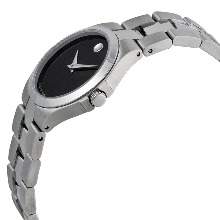 Movado Black Dial Stainless Steel Ladies Watch 0606558 845960054560 ...