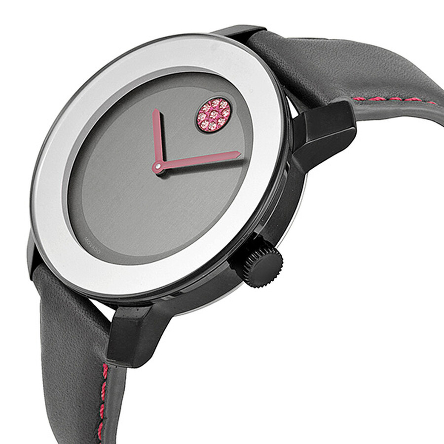 Movado Bold Grey Dial Fuchsia Accents Ladies Watch 3600148 845960045254 ...